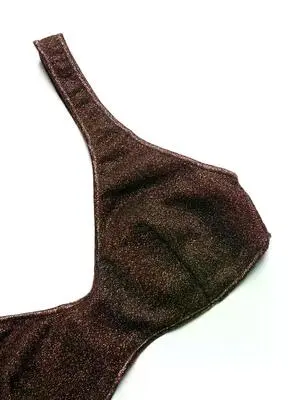 Oseree Metallic Thread Scoop Bikini