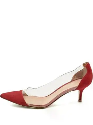 GIANVITO ROSSI Gianvito Rossi Plexi Pointed Toe Stiletto Pumps Red