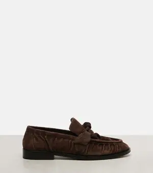 Bottega Veneta Astaire Knot Suede Loafers - Brown
