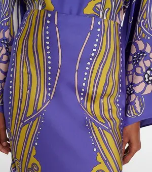 La DoubleJ Sleek Printed Silk Satin Maxi Skirt