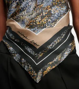 Christopher Esber Snake-print Silk Scarf - Multicoloured