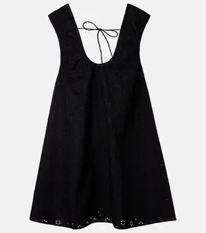 Faithfull The Brand Juana Broderie Anglaise Minidress - Black