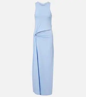 Rabanne Cutout Cotton-blend Maxi Dress - Blue