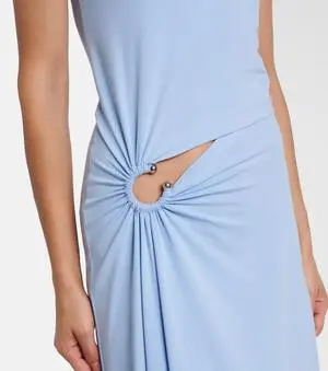 Rabanne Cutout Cotton-blend Maxi Dress - Blue