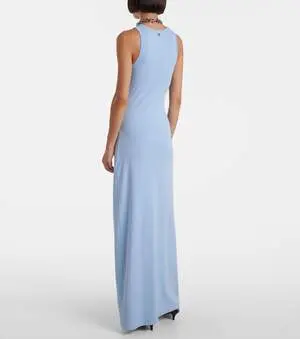 Rabanne Cutout Cotton-blend Maxi Dress - Blue