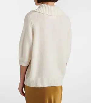LISA YANG Lailai Cashmere And Silk Polo Sweater - White