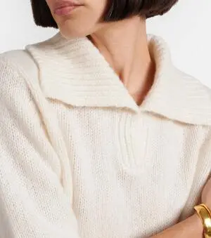 LISA YANG Lailai Cashmere And Silk Polo Sweater - White