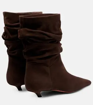 Amina Muaddi Jamie 25 Suede Ankle Boots