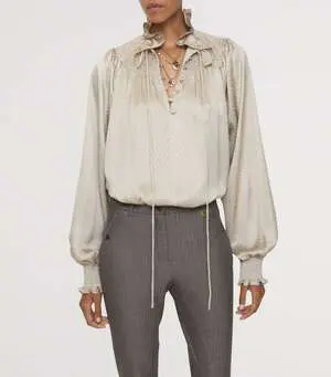 Burberry Silk Geometric Jacquard Blouse