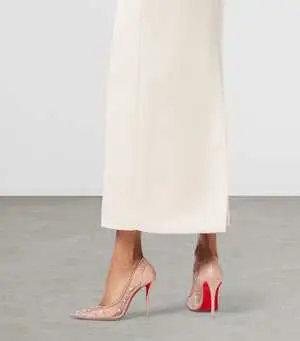 CHRISTIAN LOUBOUTIN Miss Z Degrastrass Leather Pumps - Nude