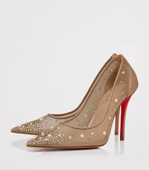 CHRISTIAN LOUBOUTIN Miss Z Degrastrass Leather Pumps - Nude