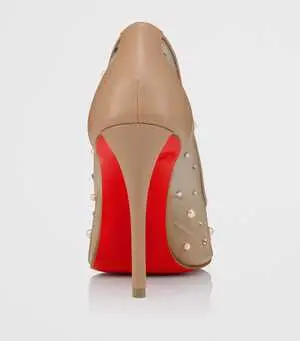 CHRISTIAN LOUBOUTIN Miss Z Degrastrass Leather Pumps - Nude
