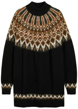 Staud Liza Fair Isle Patterned Wool-blend Jumper Dress - Multicoloured
