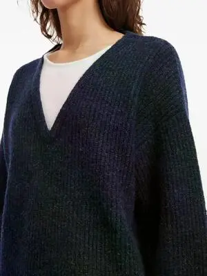 B+AB V-neck Ribbed Texture Long Sleeve Sweater