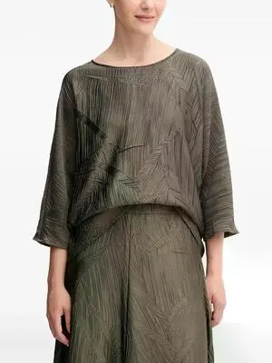 Joseph Ribkoff Pleated Geometric Pattern Top