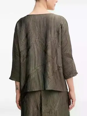 Joseph Ribkoff Pleated Geometric Pattern Top