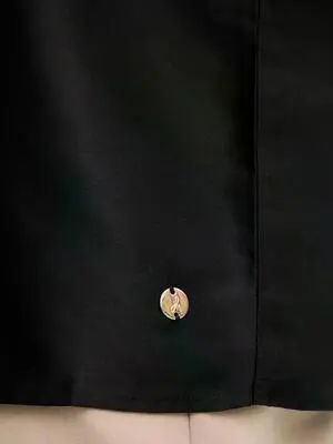 Joseph Ribkoff V-neck Blouse With Gold-tone Detail - Black