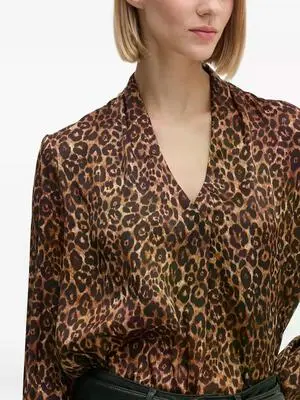 Joseph Ribkoff Animal Print V-neck Blouse