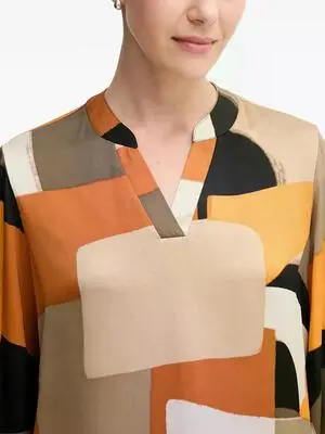 Joseph Ribkoff Geometric Print V-neck Midi Dress