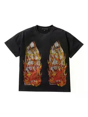 WHO DECIDES WAR Embellished Graphic T-shirt - Black