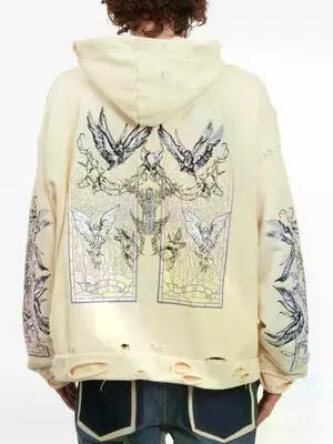 WHO DECIDES WAR Distressed Graphic Hoodie
