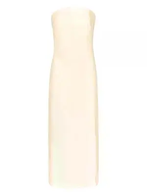 Loulou De Saison Giulia Striped Bustier Midi Dress - Neutrals