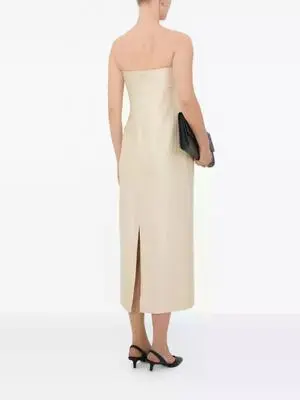 Loulou De Saison Giulia Striped Bustier Midi Dress