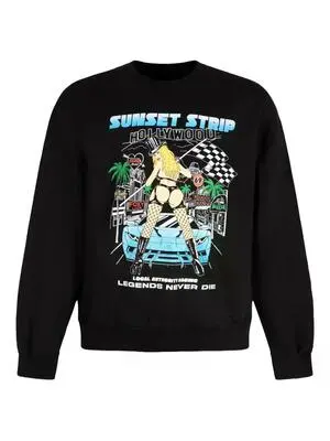 LOCAL AUTHORITY LA Graphic-print Crew-neck Sweatshirt - Black