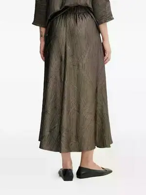 Joseph Ribkoff Pleated Leaf Pattern Midi Skirt