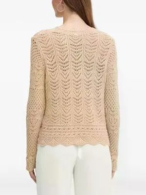 FRACOMINA Open-knit Cardigan With Scallop Trim