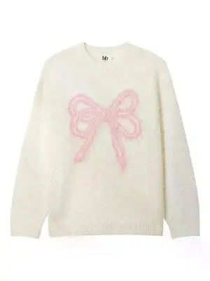 B+AB Bow Knitted Sweater - Neutrals