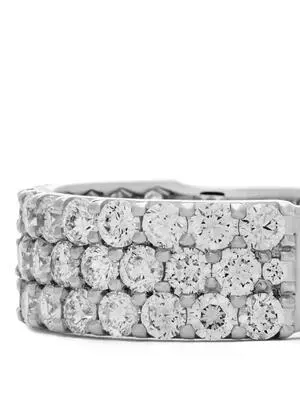JEWELS AFICIONADO 18k White Gold Diamond Three-row Ring
