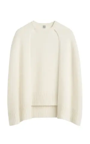 TOTEME Knit Cashmere Cape Top - Ivory