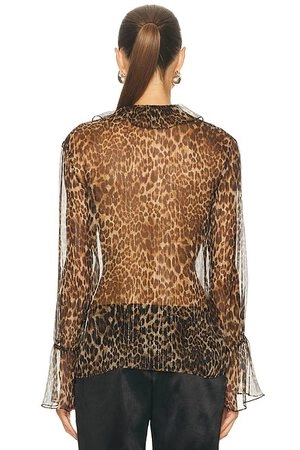NILI LOTAN Cecily Top - Lurex Leopard