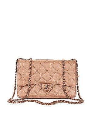 Chanel Lambskin Wallet On Chain - Bronze
