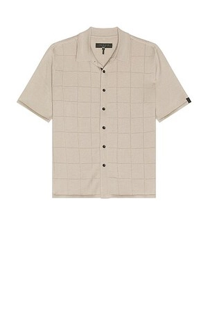 Rag & Bone Window Pane Dalton Knitted Shirt - Tan