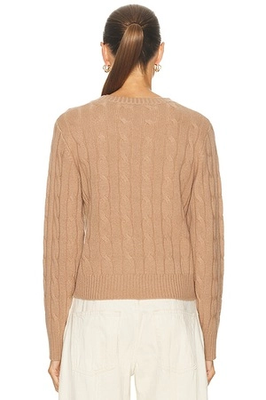 Sporty & Rich Src Cableknit Cashmere Sweater - Camel