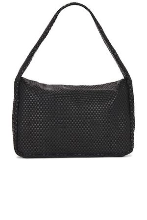 ST. AGNI Woven Leather Shoulder Bag - Black