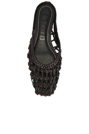 Staud Otto Hand-knotted Flat Mule - Espresso
