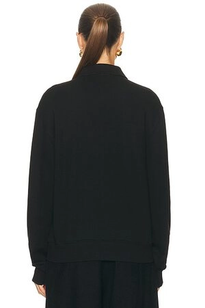 Eterne Zip-up Polo Sweatshirt - Black
