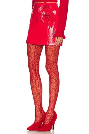 AKNVAS Liva Faux Leather Rose Skirt