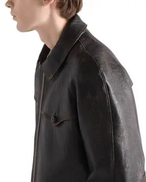 Prada Nappa Leather Jacket With Vintage Treatment