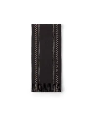 Prada Wool And Cashmere Scarf - Ebony