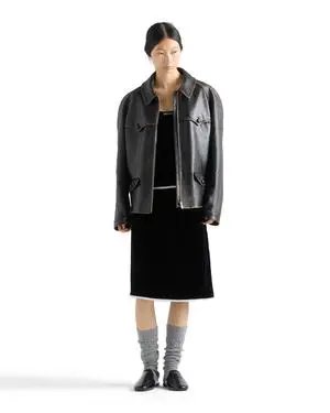 Prada Velvet Top With Lace Trim