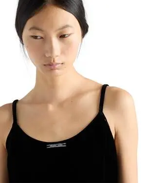 Prada Velvet Top With Lace Trim