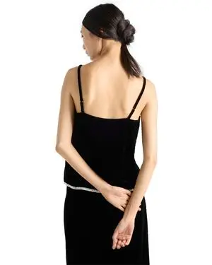 Prada Velvet Top With Lace Trim