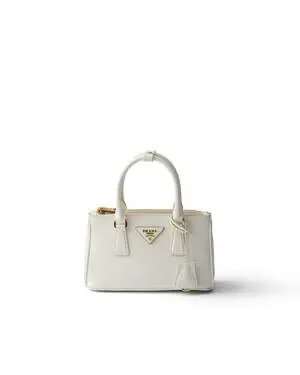 Prada Galleria Patent Saffiano Leather Mini Bag - White