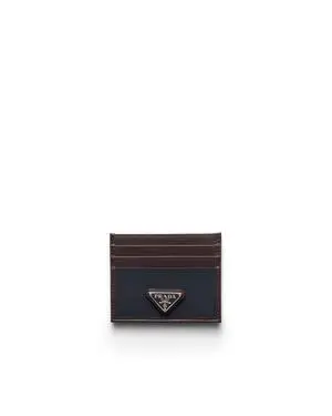 Prada Speedrock Re-nylon And Leather Card Holder - Navy