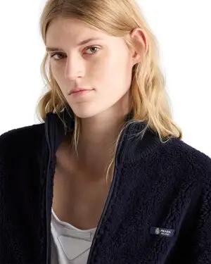Prada Fleece Zip-up Jacket - Navy