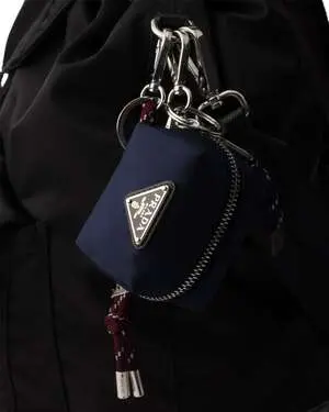 Prada Speedrock Re-nylon Keychain Charm - Navy